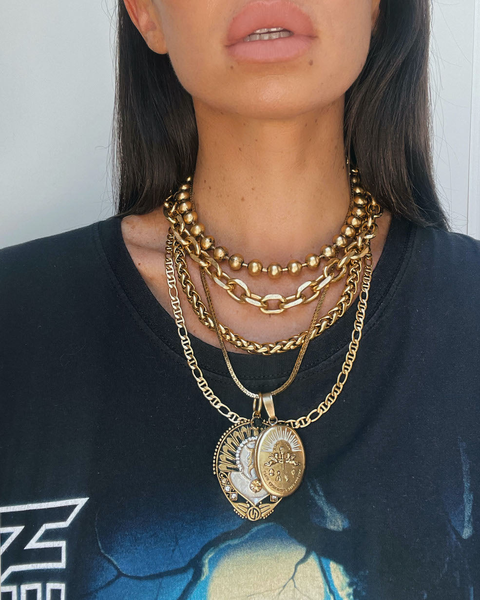 DYLANLEX Chain Necklace | 18k Gold Plated | Layerable | Vintage Style ...