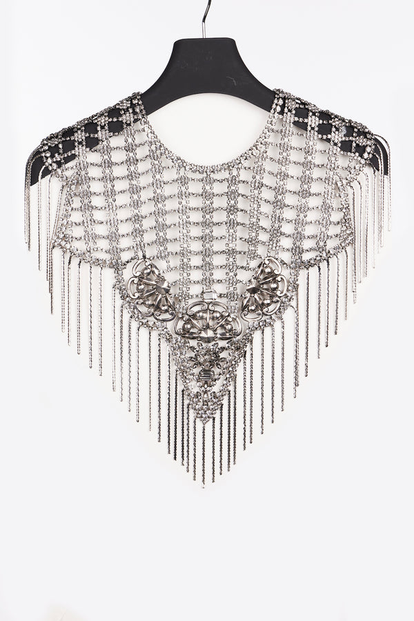 DYLAN LEX | Dallas Cape | Crystal and Metal Fringe Vintage Inspired ...